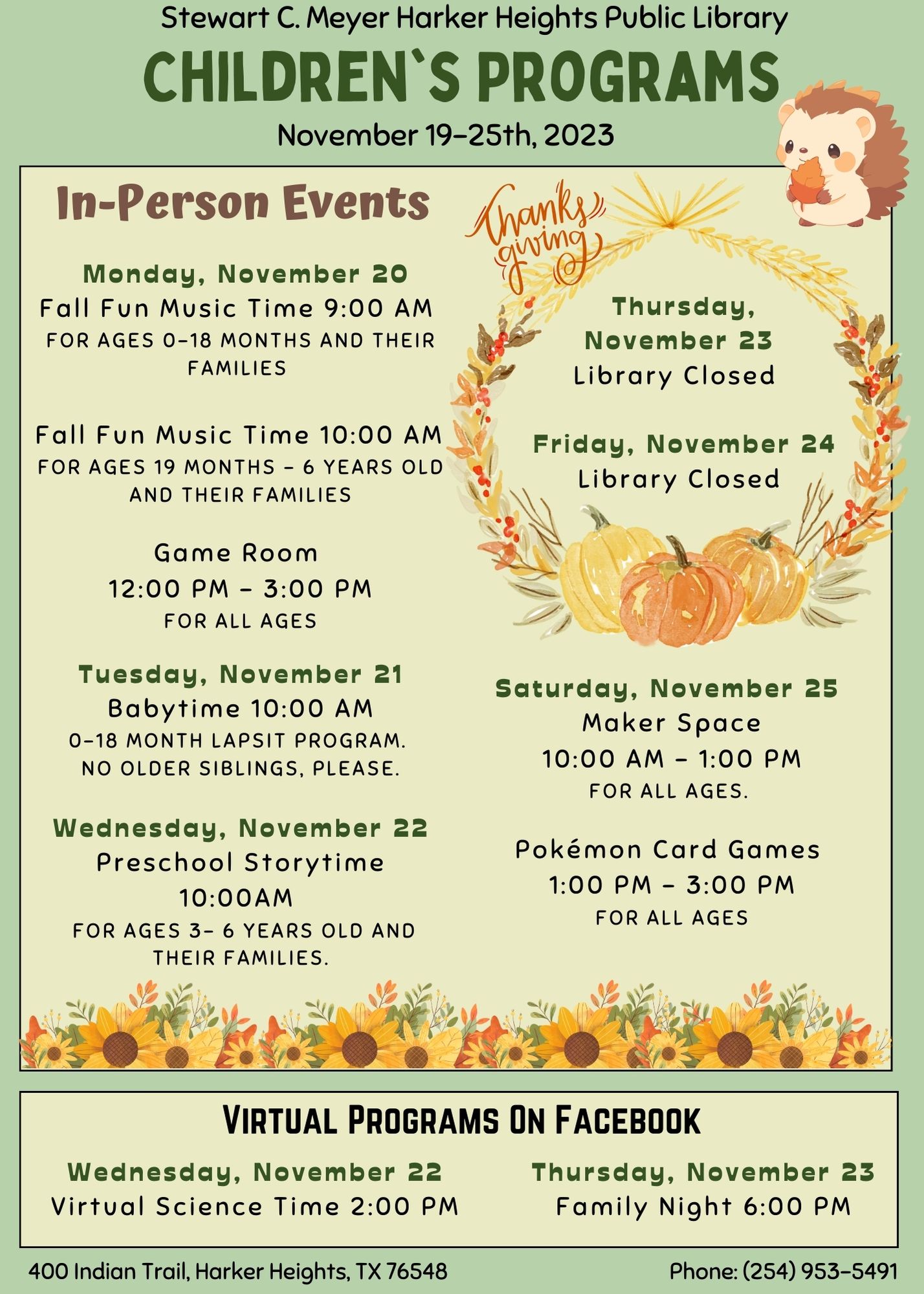 City of Harker Heights - Children's Programs